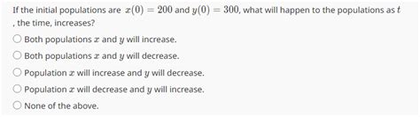 Solved Let X T And Y T Denote The Population Of Two Chegg Com