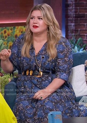 Wornontv Kellys Blue Floral Print Dress On The Kelly Clarkson Show
