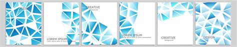 벡터 커버 노트북 디자인 세트 추상 파란색 최소 삼각형 노트북 종이 카피 북 브로셔 책 잡지에 대한 하프 톤 템플릿 디자인 인쇄를 위한 플래너 및 일기 표지 개성 개념에