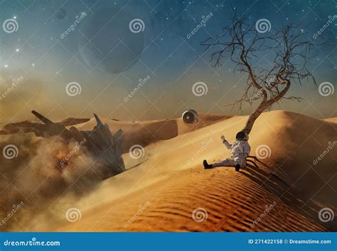 Crashed Ship On Alien Planet Stock Illustration Illustration Of Concept Design 271422158