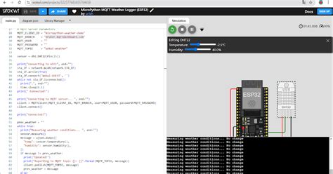 智慧生活科技專業社群 wokwi模擬工具MicroPython MQTT Weather Logger ESP32