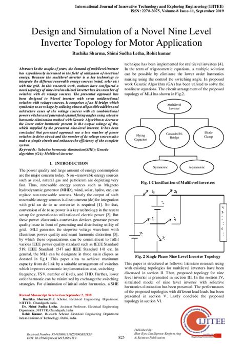 Pdf Design And Simulation Of A Novel Nine Level Inverter Topology For