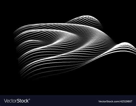 3d Dynamic Node Of Big Data Dots Science Wave Vector Image