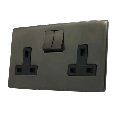 Screwless Supreme Bronze Switched Plug Socket Sockets Switches