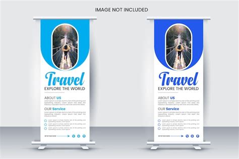 여행 롤업 배너 디자인 벡터 파일 템플릿 프리미엄 벡터