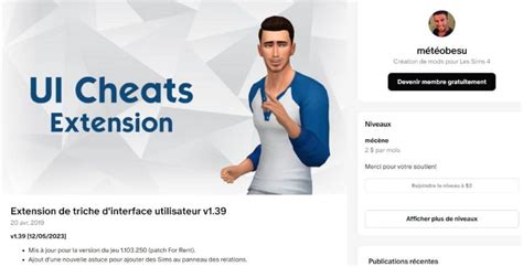 Ui Cheats Extension V1 39 Sims 4 Télécharger Installer Utiliser Fonctionnalités