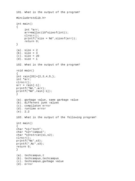 101 To 400 C Objectives Pdf Software Software Engineering