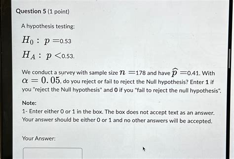 Solved Question 5 1 ﻿point A Hypothesis