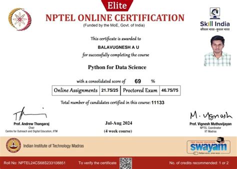 Nptel Pythonfordatascience Elitecertification Datascience