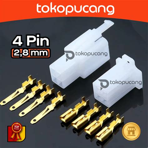 Mini Socket 4p 2 8mm Skun 4 Pin Male Female Socket Car Motor Jack 2 8mm Terminal Connection 4