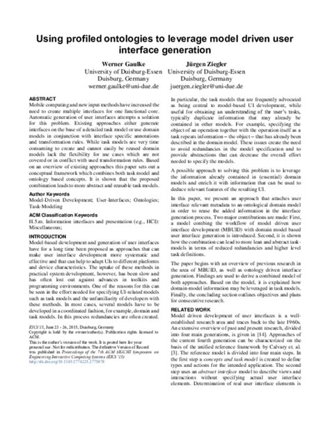 Using Profiled Ontologies To Leverage Model Driven User Interface Generation Interactive Systems