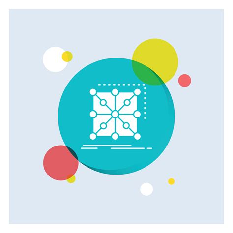 data framework app cluster complex white glyph icon colorful circle