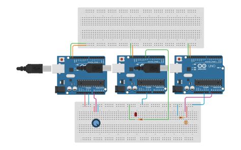 Circuit Design Copy Of Communication I2c 3 Arduino Tinkercad
