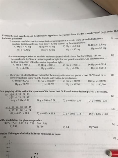 solved express the null hypothesis and the alternative