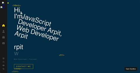 portfolio website using react codesandbox