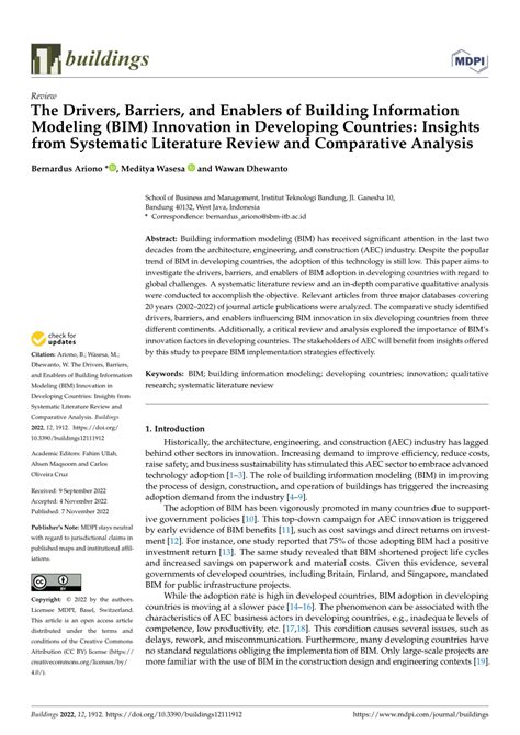 Pdf The Drivers Barriers And Enablers Of Building Information Modeling Bim Innovation In