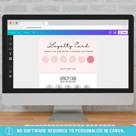 Loyalty Program Card Template Editable Product Coffee Salon Or