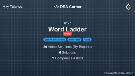 Word Ladder Dsa Problem Talentd