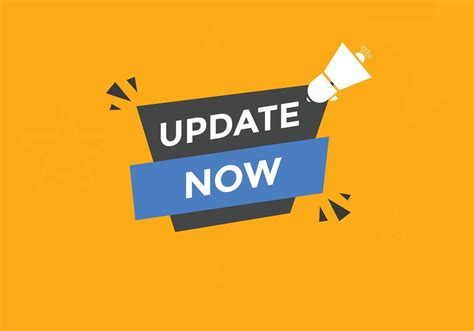 Update Now Text Button Speech Bubble Update Now Colorful Web Banner Vector Illustration
