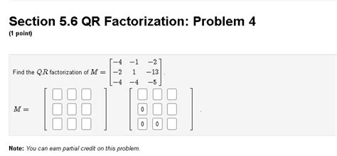 Solved Section 56 Qr Factorization Problem 4 1 Point