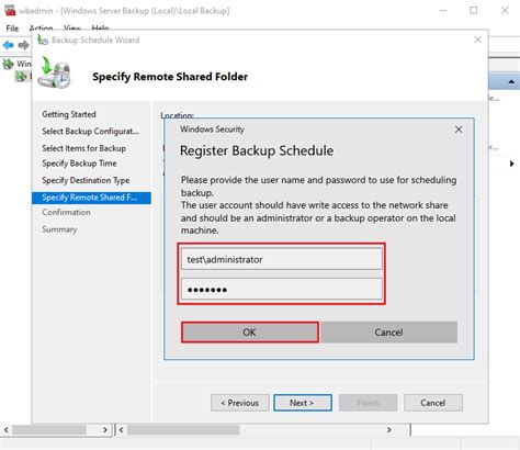 Schedule Windows Server Backup To A Remote Shared Folder