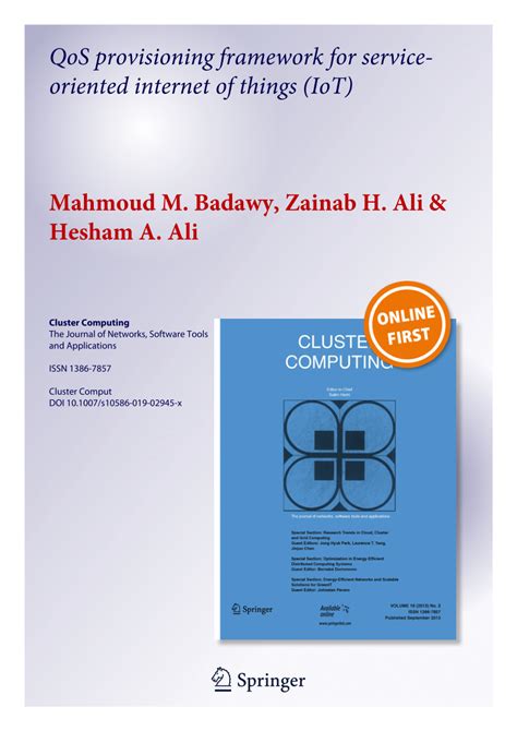 Pdf Qos Provisioning Framework For Service Oriented Internet Of