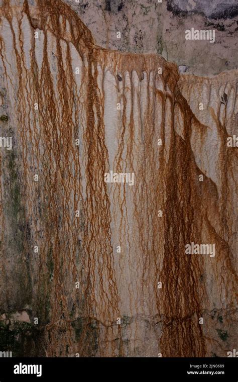 The Rust Stains On A Concrete Wall Stock Photo Alamy