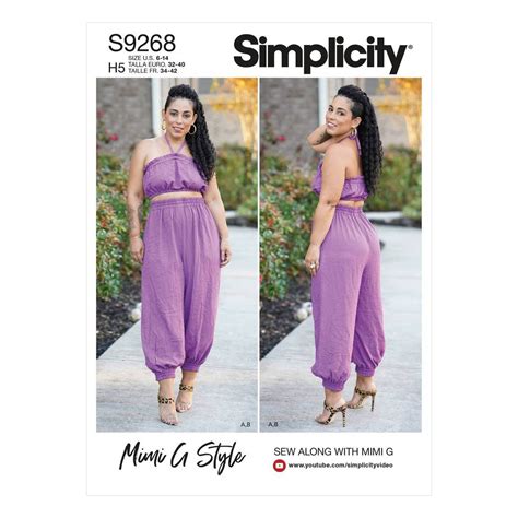 Simplicity Bra Top And Trousers Sewing Pattern S Hobbycraft