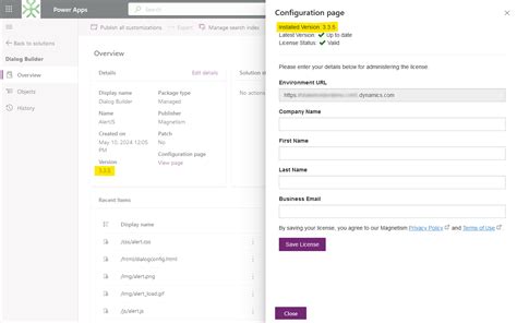 Dialog Builder Solution Version — Magnetism