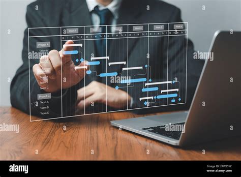 Project Manager Analyst Working With Computer In Management System To