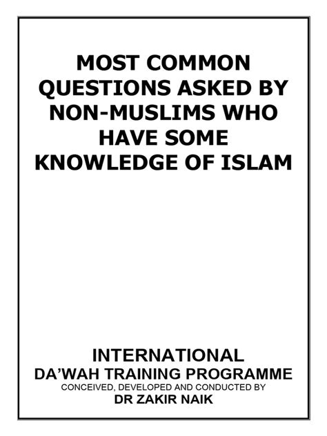 Most Common Questions Asked Non Muslims Who Have Some Knowledge
