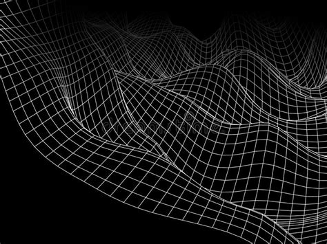 3d Abstract Wave Digital Mesh Futuristic Vector Concept Techn Stock Vector Illustration Of