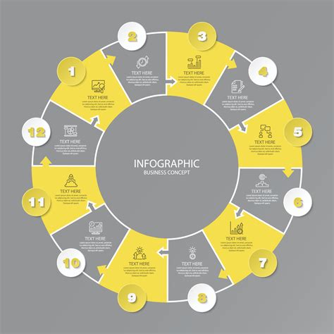 Basic Circle Infographic With 12 Steps Process Or Options 13946486 Vector Art At Vecteezy