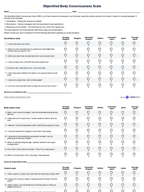 Objectified Body Consciousness Scale Pdf Attitude Psychology Cognition