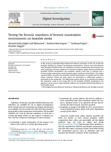 Pdf Testing The Forensic Soundness Of Forensic Examination