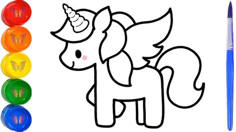 Учимся рисовать простые рисунки Раскраска Единорог для детей Раскраски Малышам Youtube