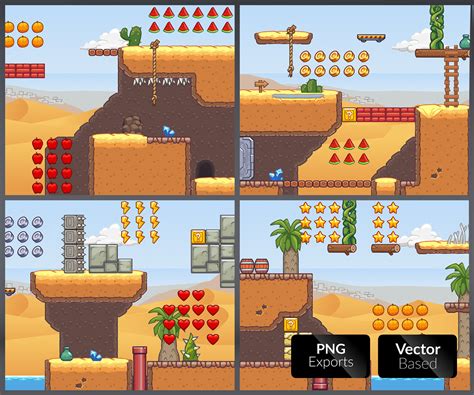 Uvector Platformer Tileset Desert 1 Game Art Partners