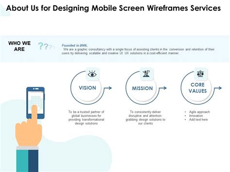 App Wireframing About Us For Designing Mobile Screen Wireframes
