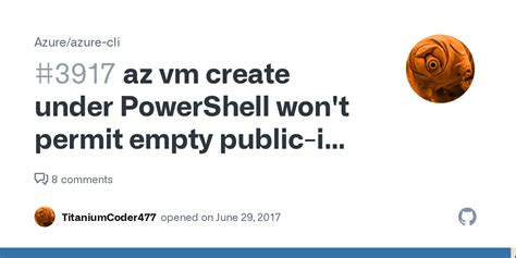 az vm create under powershell won t permit empty public ip address · issue 3917 · azure azure