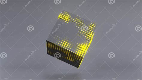 Abstract 3d Of A Black Cube In Zero Gravity Stock Illustration
