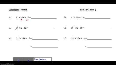 Simple Trinomial Youtube