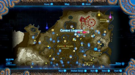 BOTW Memory Locations Map