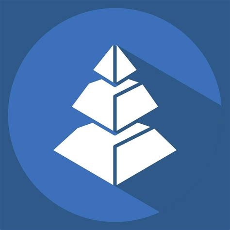 Icon Pyramid Chart Related To 3d Visualization Symbol Long Shadow Style Simple Design
