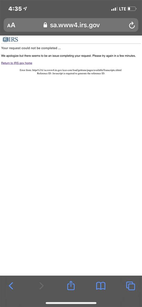 Getting This When Trying To Access Transcript This Afternoon R IRS Getting This When Trying To Access Transcript This Afternoon R IRS
