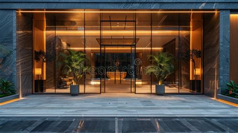 Commercial Entrance Design Glass Entrance Doors With Logo Signage