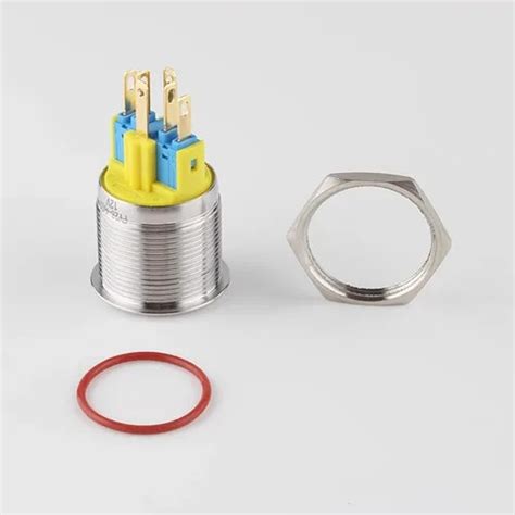 Buy 22mm Stainless Steel Flat Head Led Illumination Self Reset Metal Push Button Switch Power