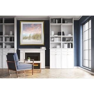 Windswept Ii Custom Framed Print Blue White Grey Yellow Green