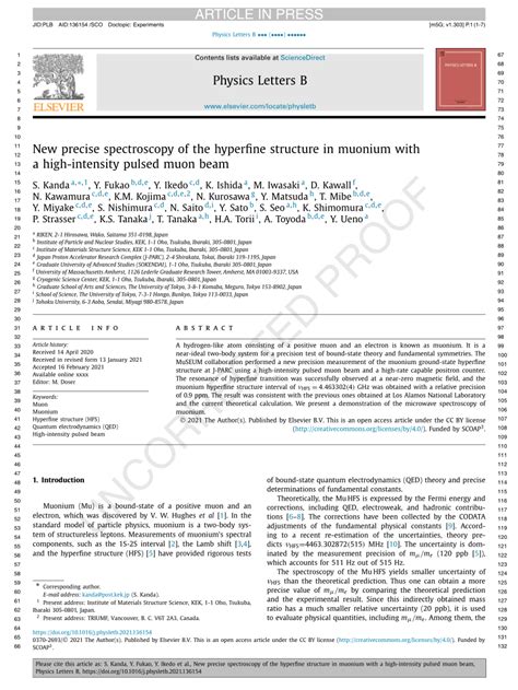 Pdf New Precise Spectroscopy Of The Hyperfine Structure In Muonium