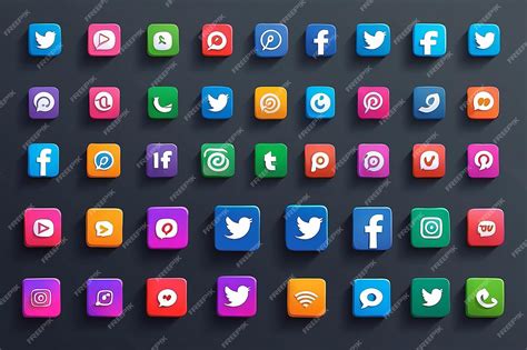 логотип социальных сетей 3d Facebook Instagram Youtube Whatsapp Twitter икона 3d логотипы