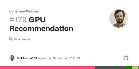Gpu Recommendation · Issue 179 · Const Mewhisper · Github